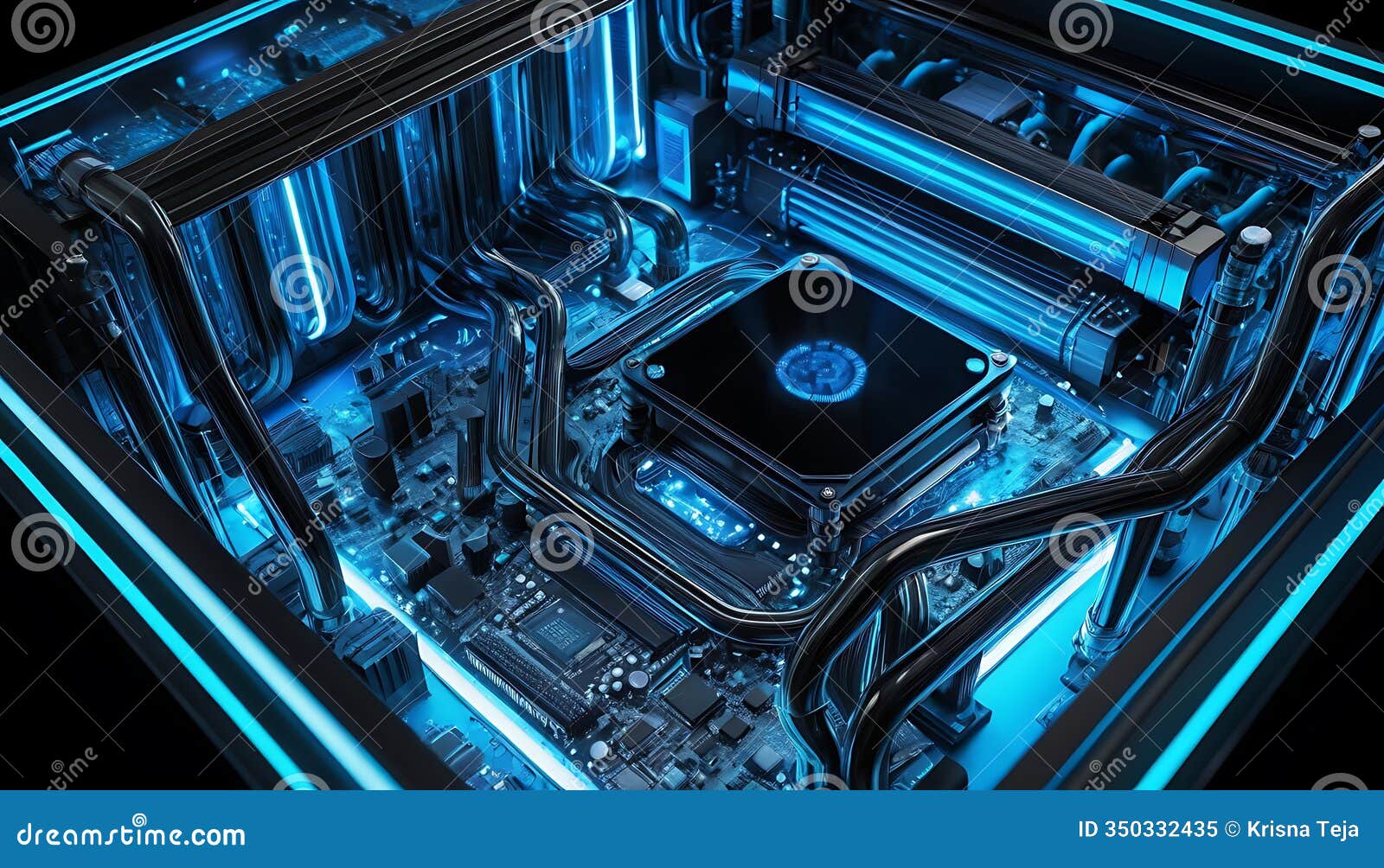 Top-Down Quantum Computer Interior Design Stock Illustration ...