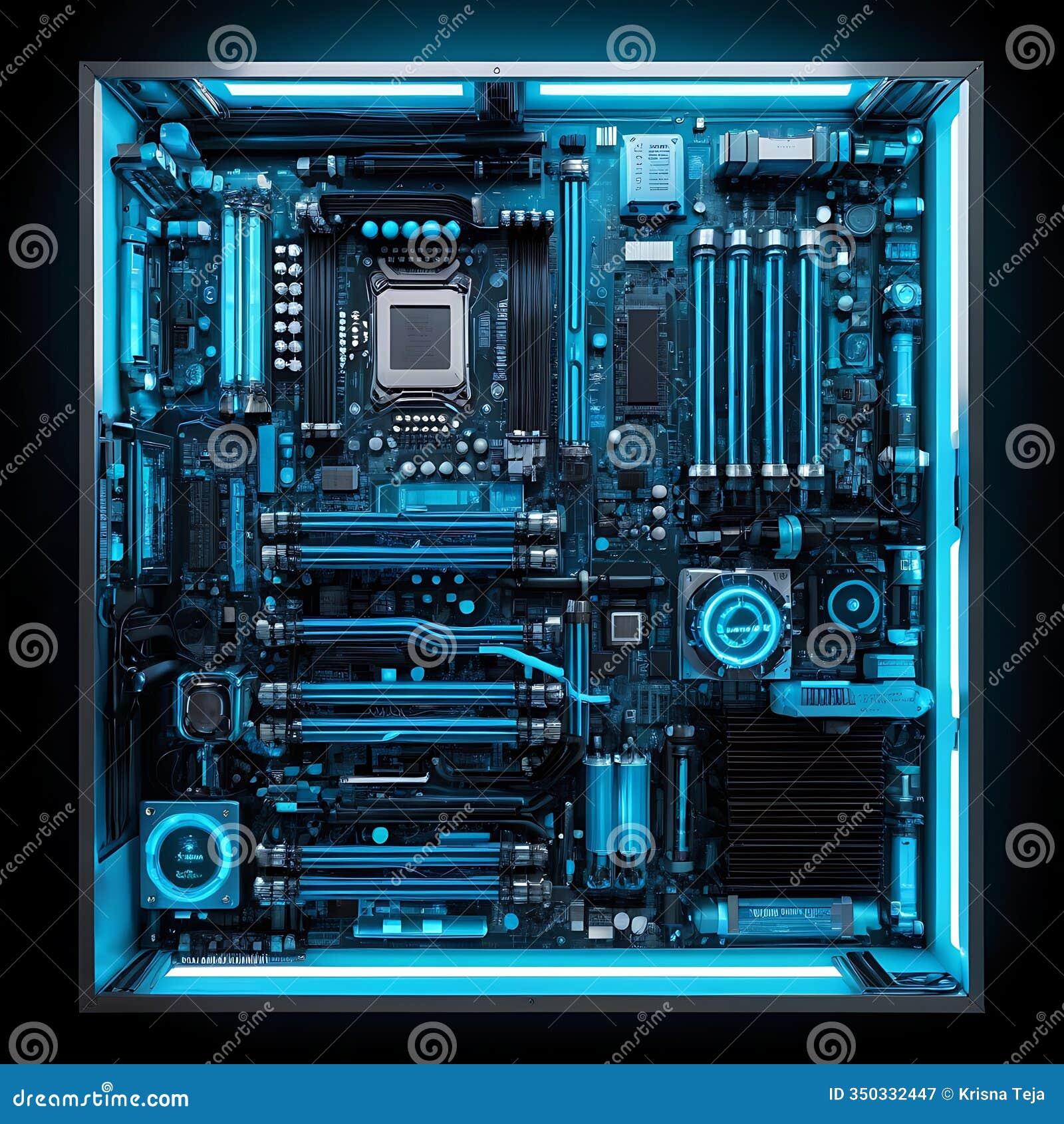 Top-Down Quantum Computer Interior Design Stock Illustration ...