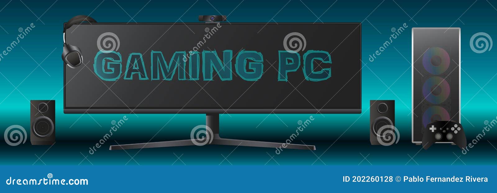 Ultra Gaming PC stock vector. Illustration of player - 202260128