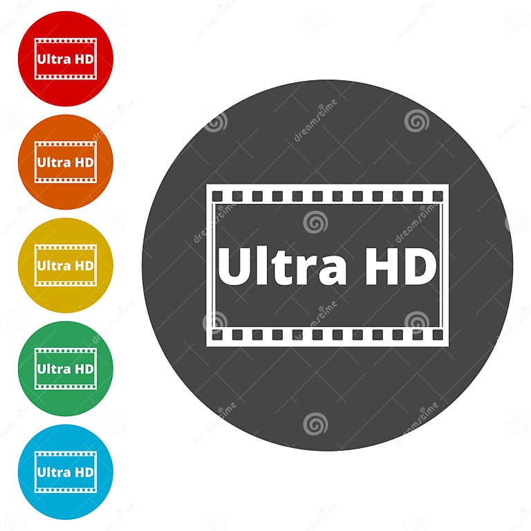 Ultra HD icon stock vector. Illustration of modern, label - 131876644