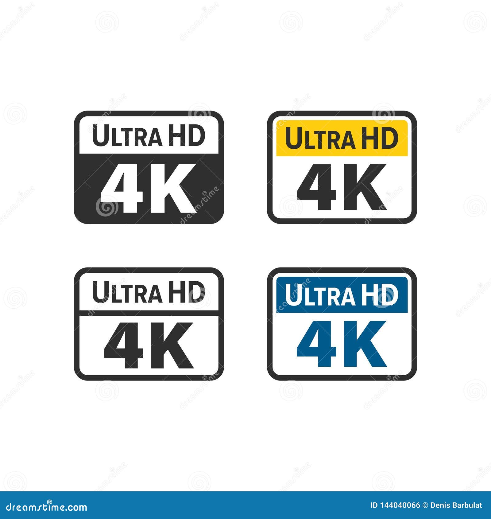 Ultra HD 4K icon stock vector. Illustration of icon - 144040066