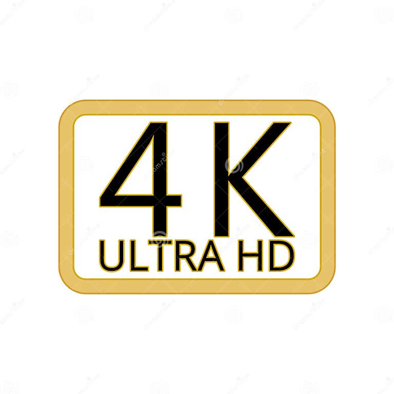 Ultra HD 4K icon stock vector. Illustration of isolated - 172122406