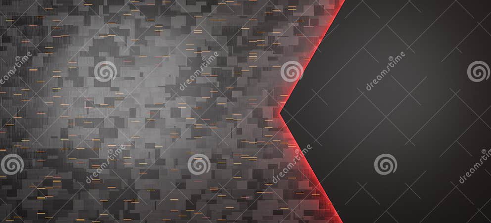 Ultra Hd Sci-fi Triangle Red Neon Light on Black Background Abstract 3d ...