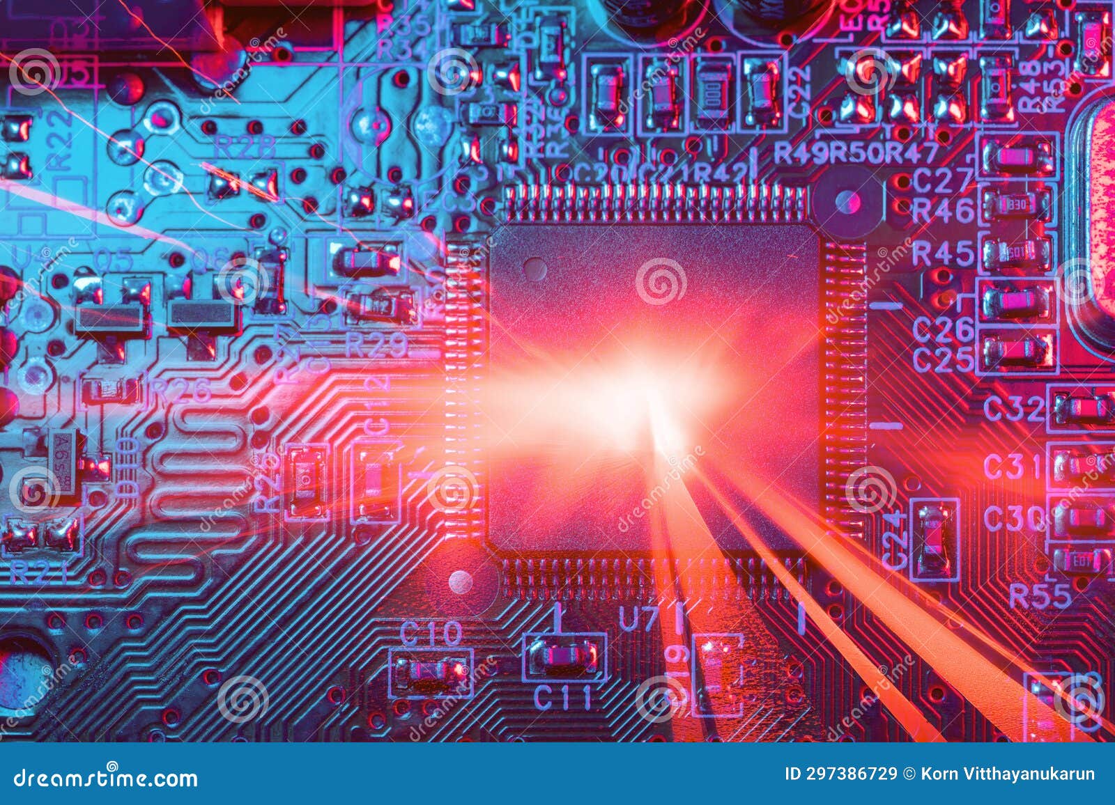 Ultra High Speed Data Digital Microprocessor Computer Nano Chip on ...