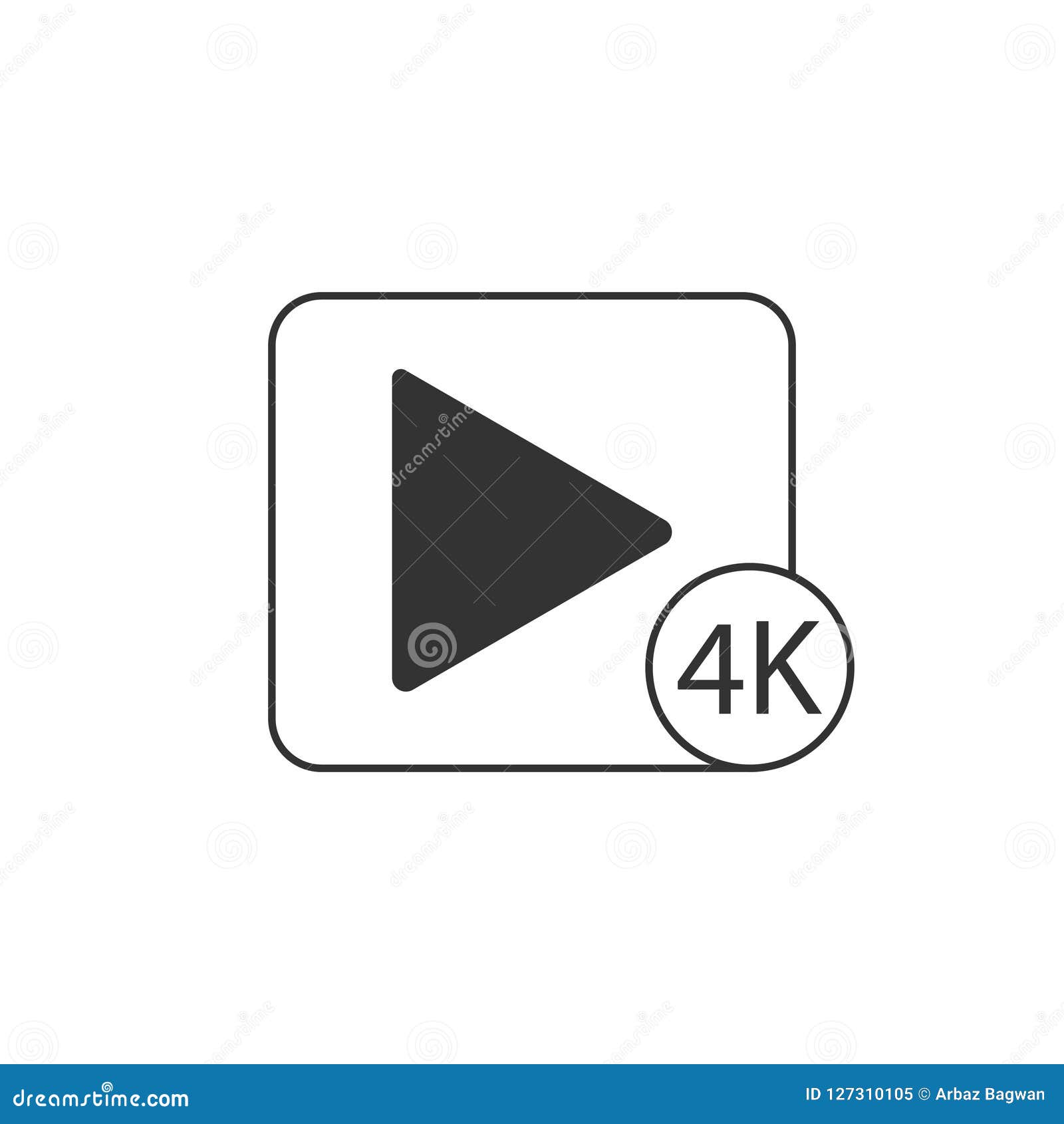 4K play icon stock vector. Illustration of mark, play - 127310105