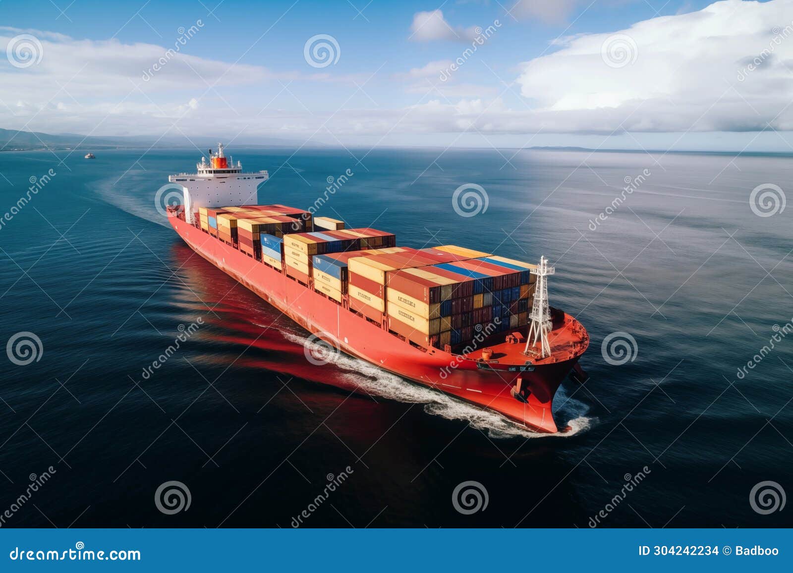 Ultra Large Container Ship in the Ocean Stock Illustration ...