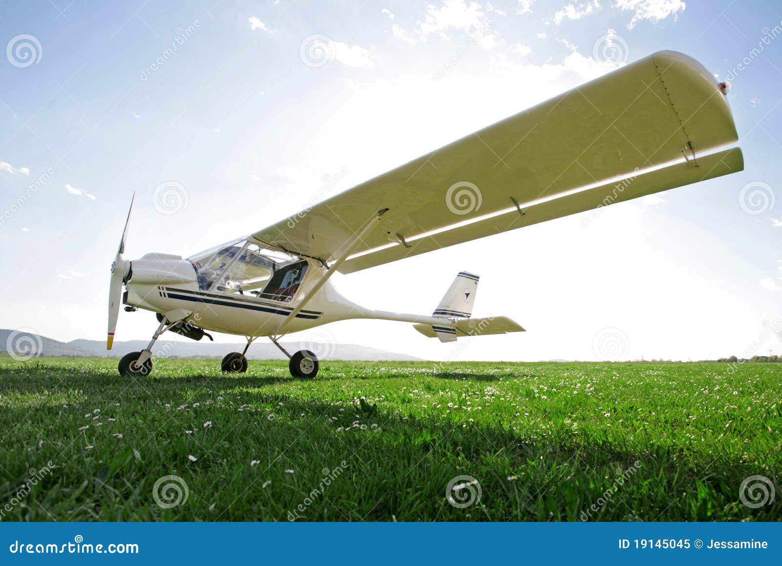 Ultra Light, Cessna Plane Drag On Glider With Prolonge Rope On Blue Sky ...