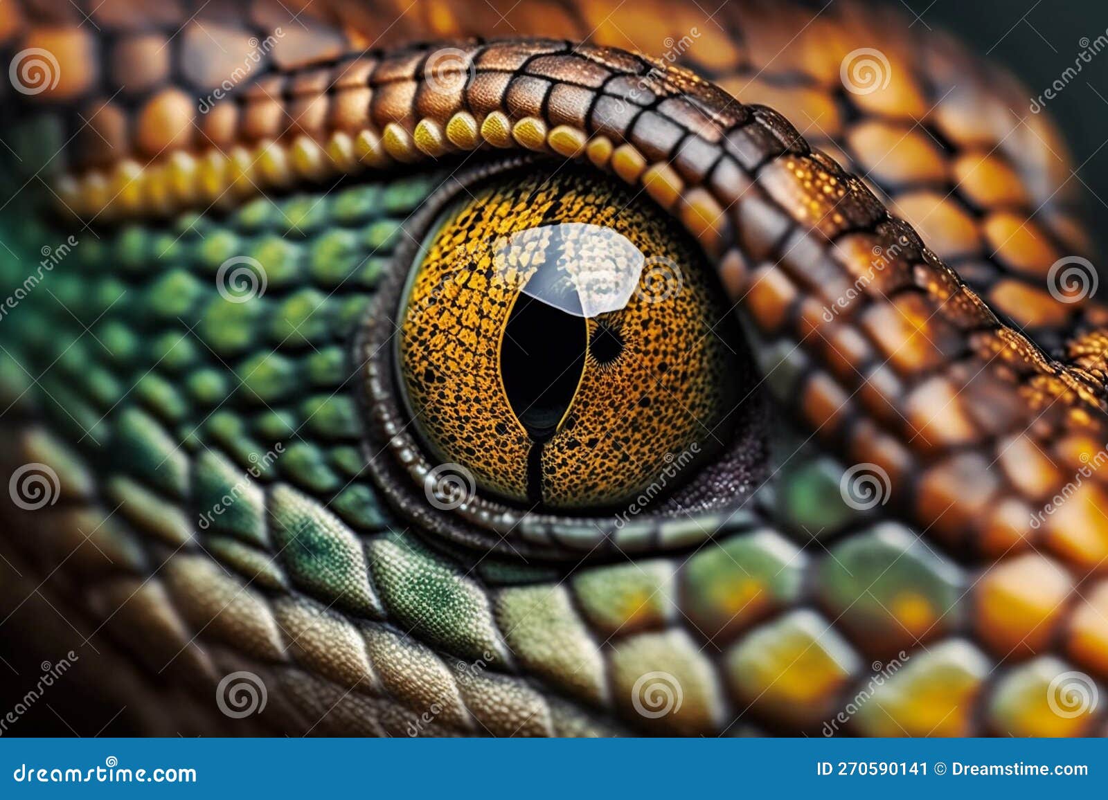 Ultra Macro Close Up of the Eyes of a Snake, Generative Ai Stock ...