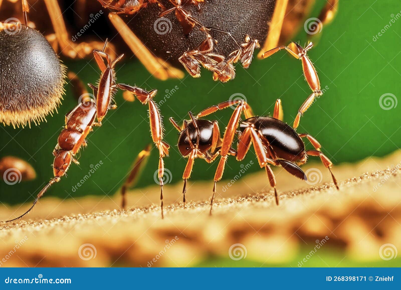 Ultra Macro of the Mouthparts of a Spider Creature Attacking a Tiny Ant ...