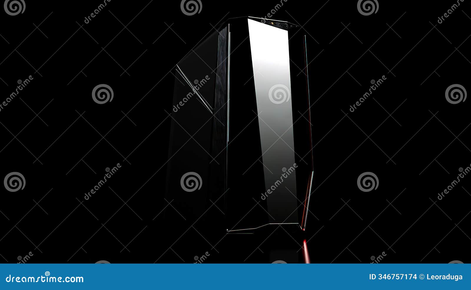 An Ultra-modern Computer Tower (system Unit) on a Black Background ...