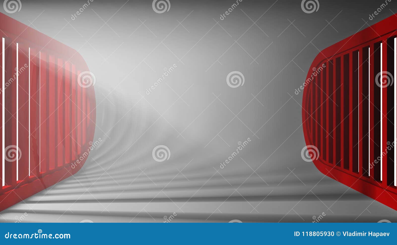 Ultra Modern Conceptual Empty Interior with Light Rays from the Windows ...