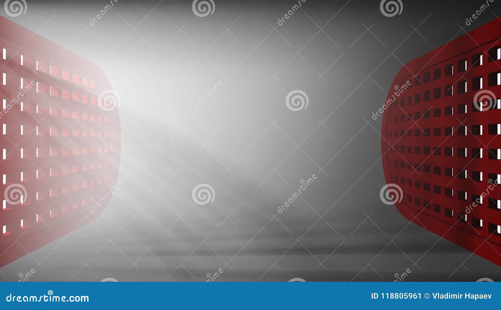 Ultra Modern Conceptual Empty Interior with Light Rays from the Windows ...