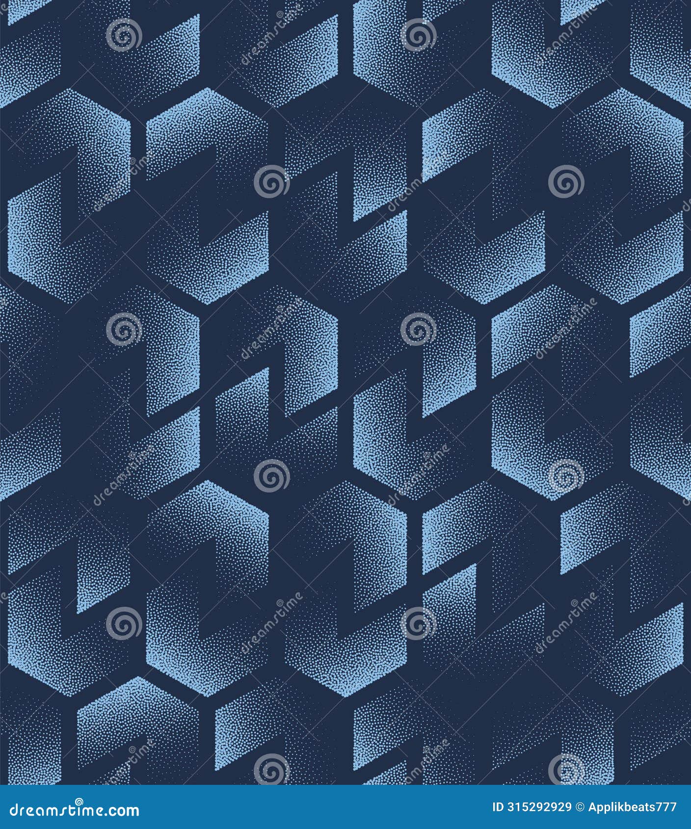 Ultra Modern Geometric Seamless Pattern Trend Vector Blue Abstract ...