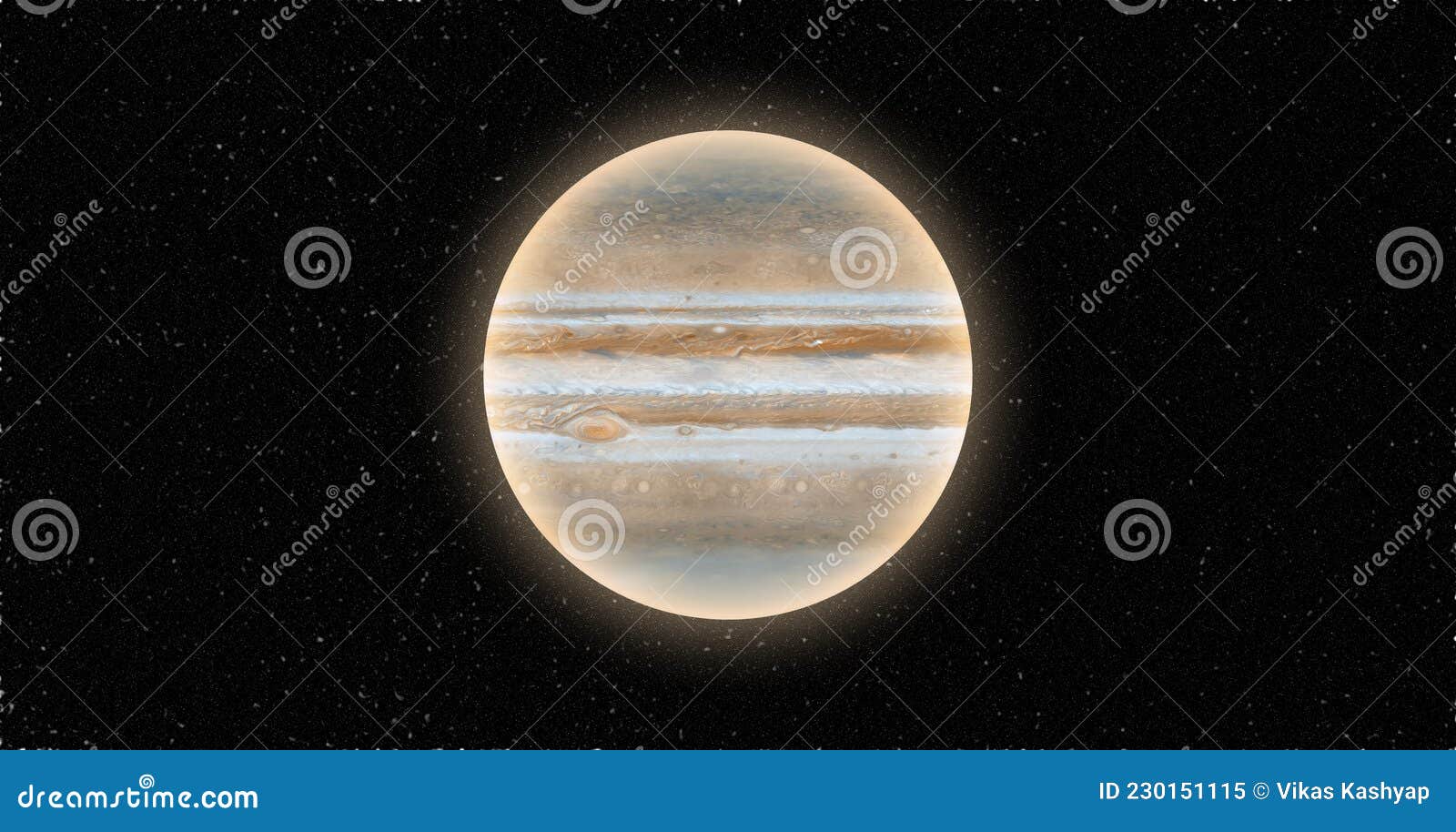 Ultra-realistic 3D Jupiter and Stars. Jupiter from Space. 3D Render ...