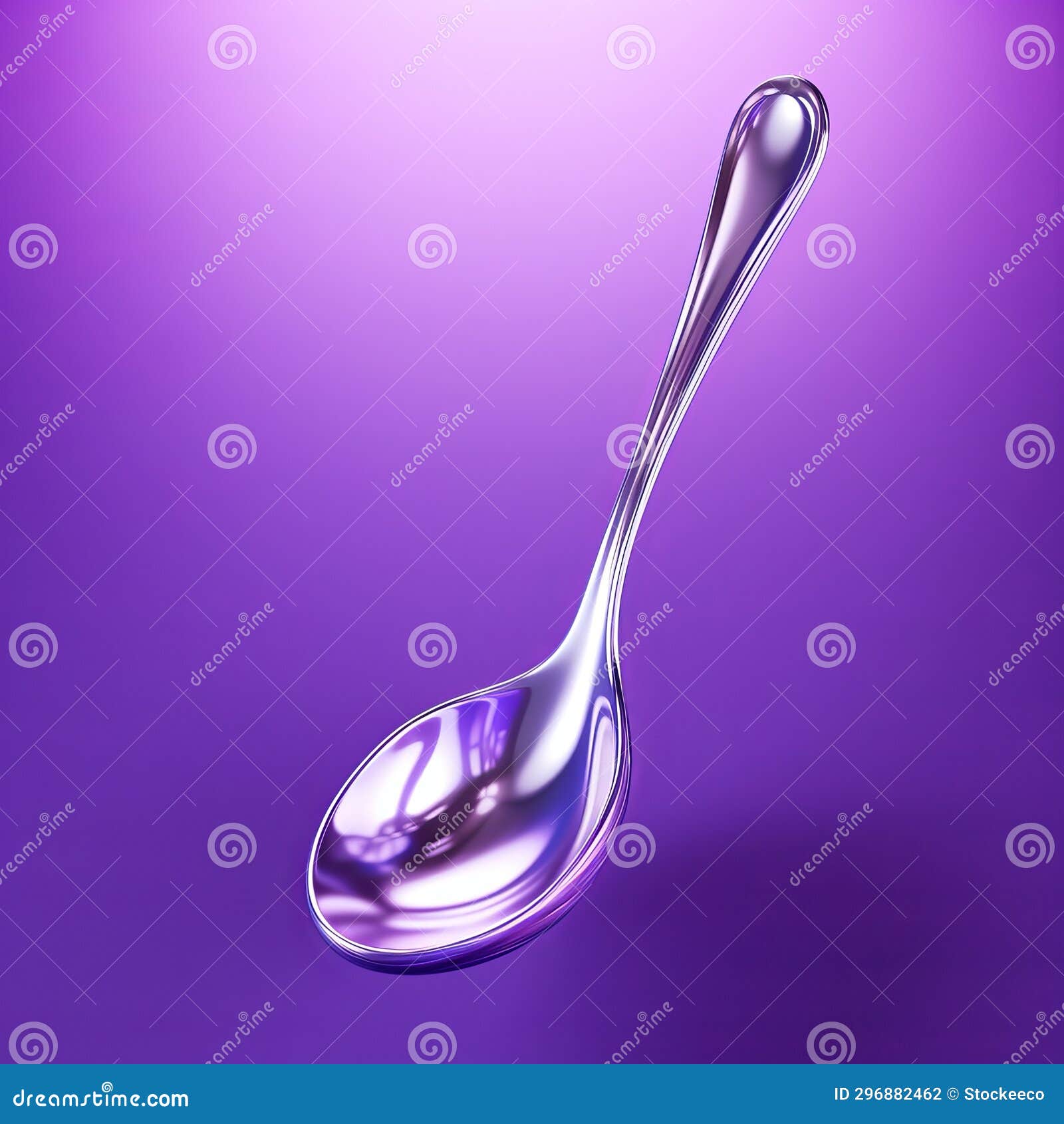 Ultra Realistic 2d Rendering of Silver Spoon on Purple Background Stock ...
