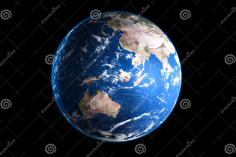 Ultra Realistic Earth from Space 3d Illustration Stock Illustration ...