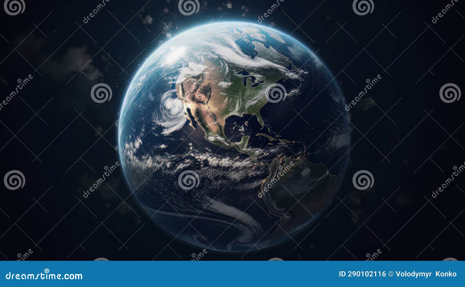 Ultra Realistic Earth from Space Dolly Zoom. Generative Ai Stock Photo ...