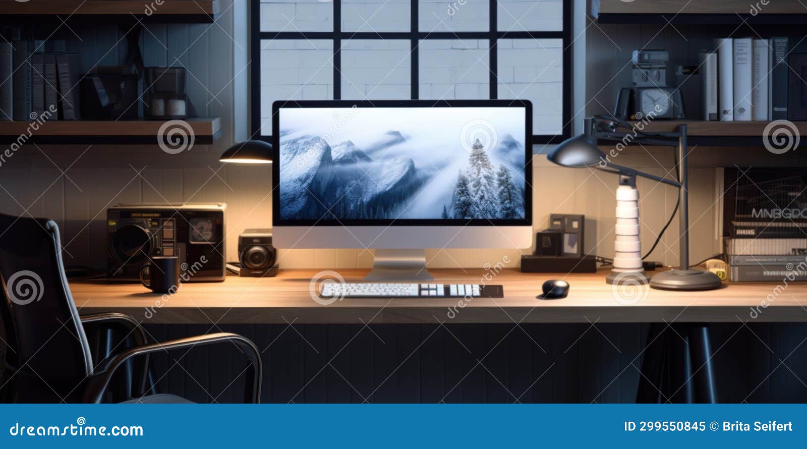 An Ultra-realistic Image of a Modern Home Office Setup Stock Image ...