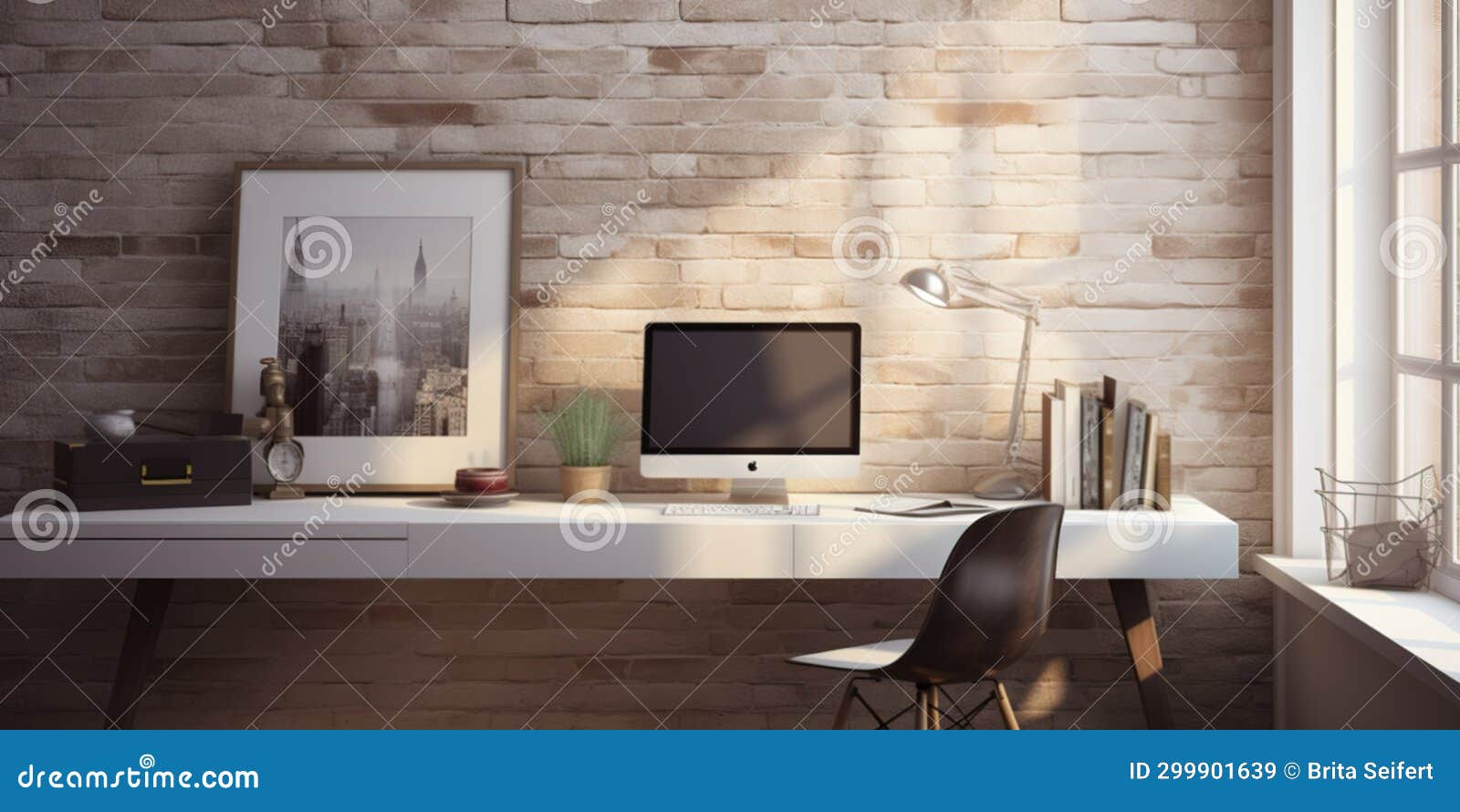 An Ultra-realistic Image of a Modern Home Office Setup Stock ...