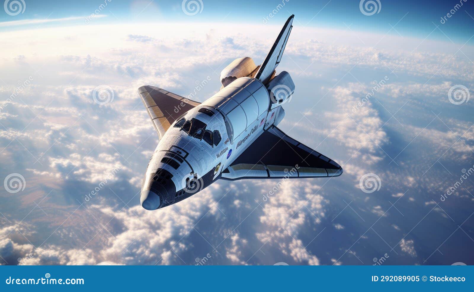 Ultra Realistic 8k Space Shuttle Flying in the Clouds Stock ...