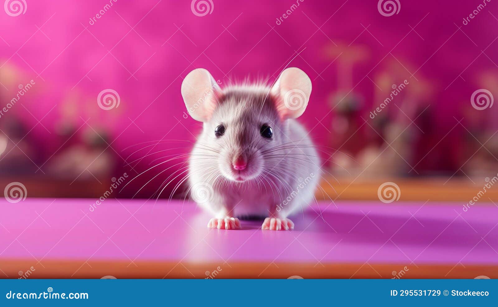 Ultra Realistic Mouse Portrait on Purple Background Stock Illustration ...