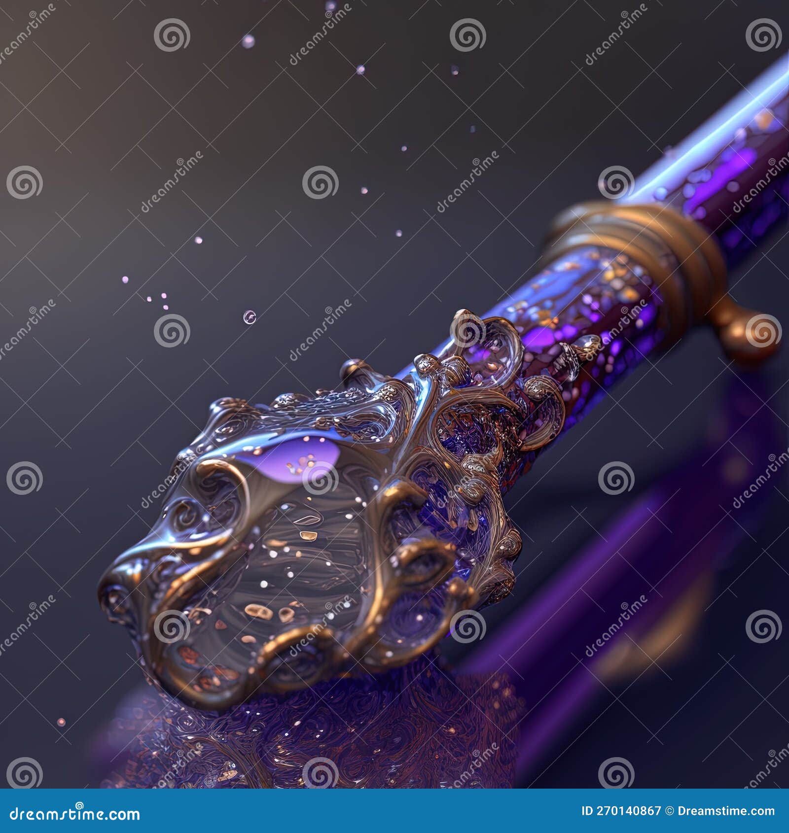 Ultra Realistic Mystical Wand Close Up Stock Illustration ...