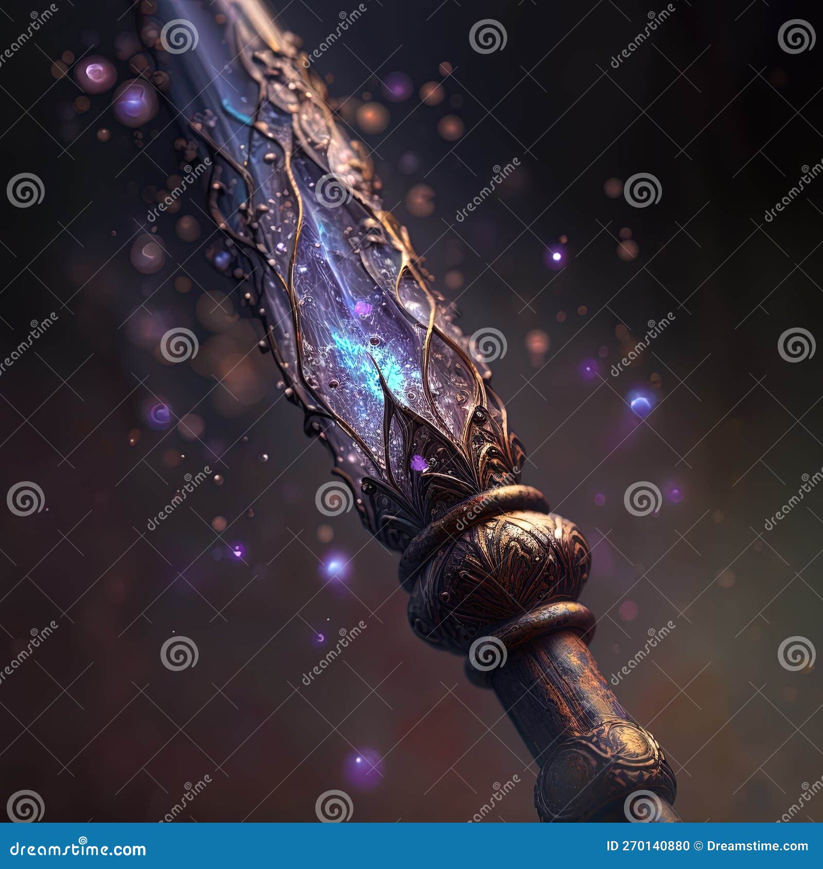 Ultra Realistic Mystical Wand Close Up Stock Illustration ...