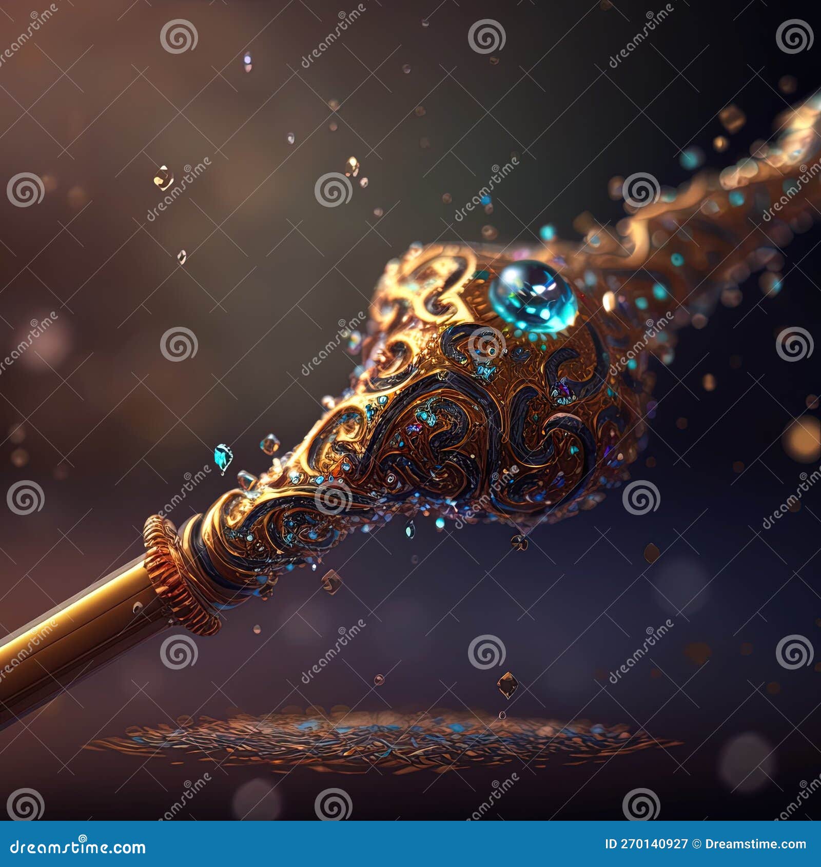 Ultra Realistic Mystical Wand Close Up Stock Illustration ...