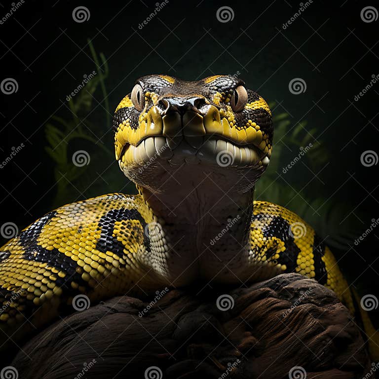 "Ultra-Realistic Python on Isolated Background with Detailed Scales ...