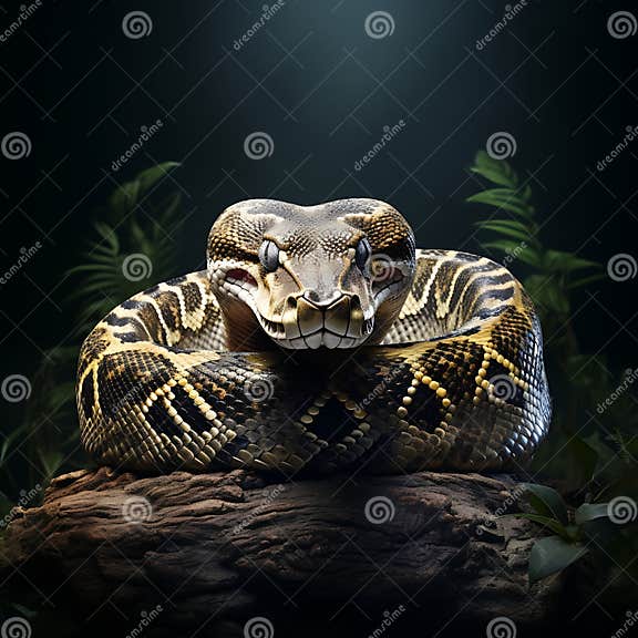 "Ultra-Realistic Python on Isolated Background with Detailed Scales ...