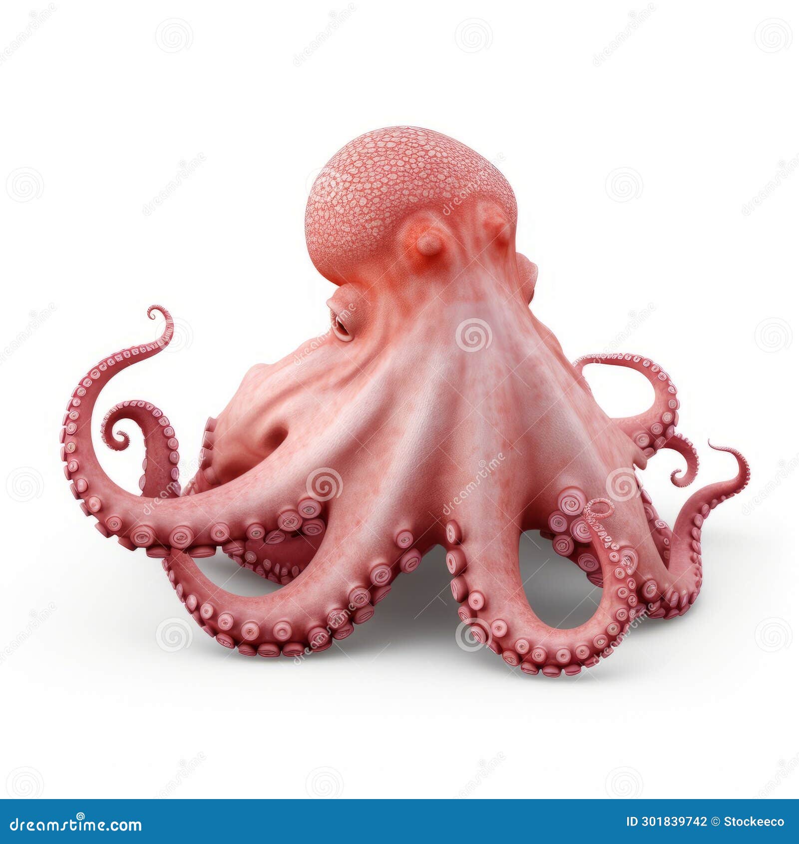 Ultra Realistic Red Octopus Precise Nautical Detail in Hard Surface ...