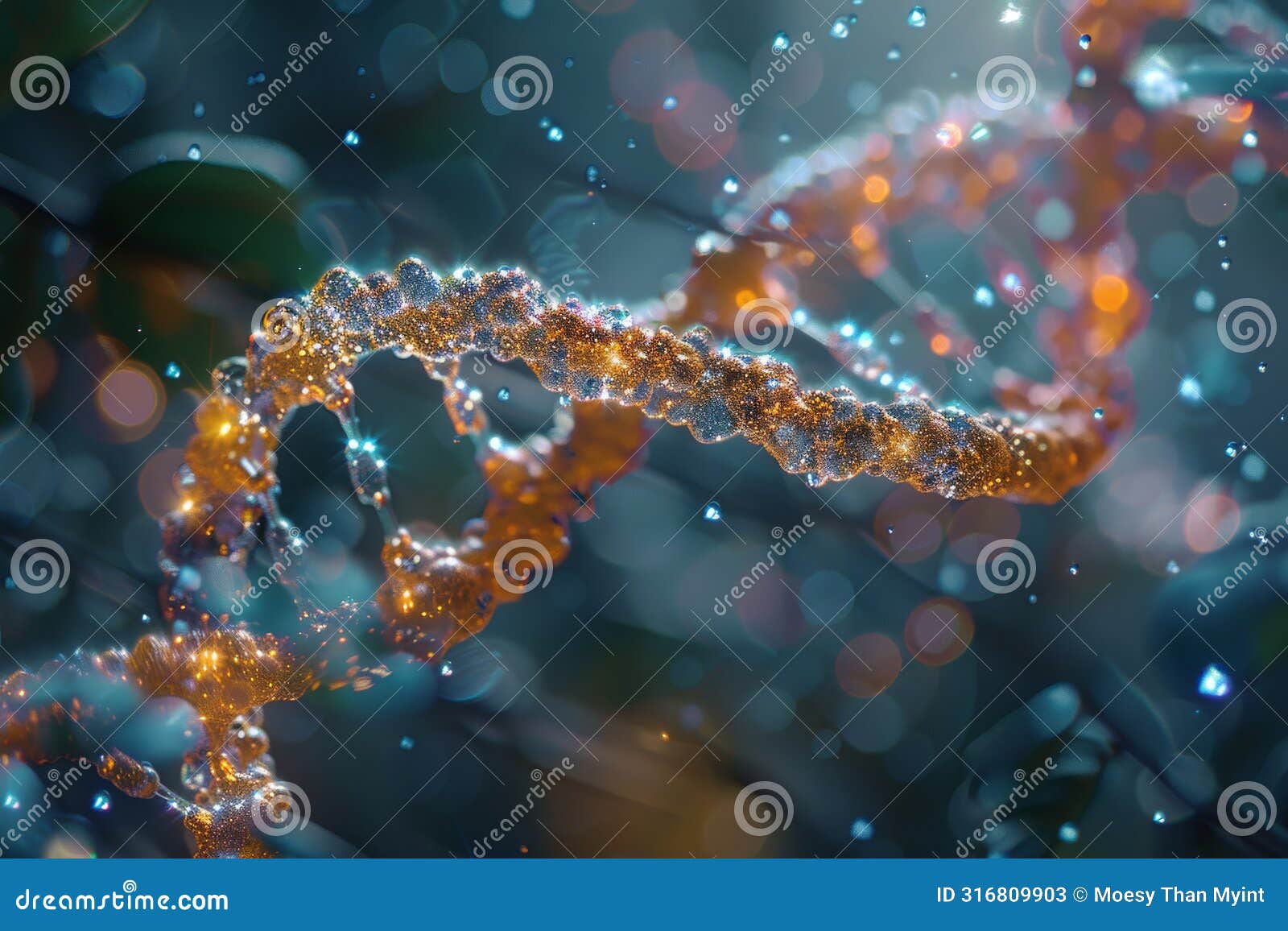 Ultra Realistic Scientific Micrograph Of A Double Helix DNA Royalty ...