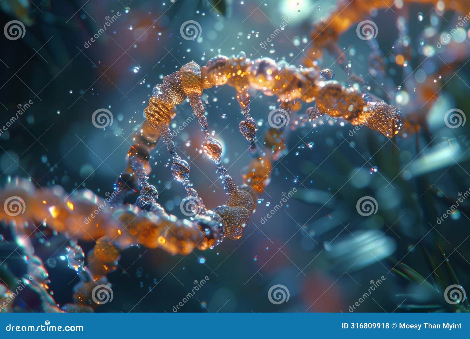 Ultra Realistic Scientific Micrograph Of A Double Helix DNA Stock Photo ...
