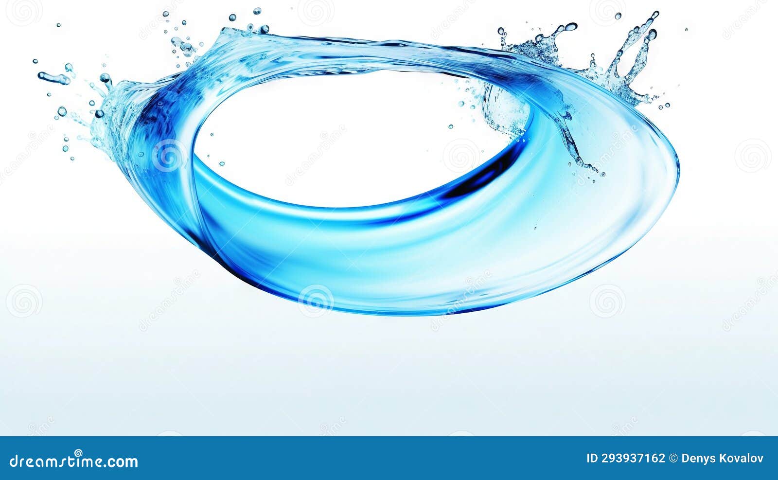 Ultra Realistic Smooth Splash of Circular Blue Water on White ...