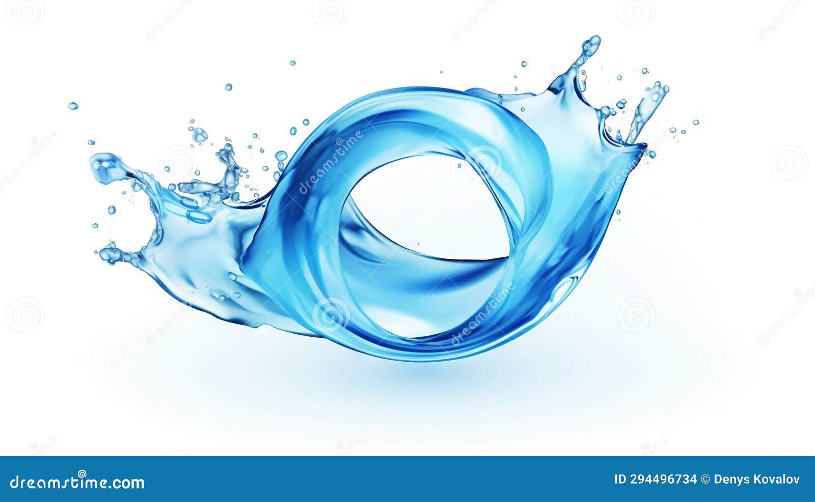 Ultra Realistic Smooth Splash of Circular Blue Water on White ...