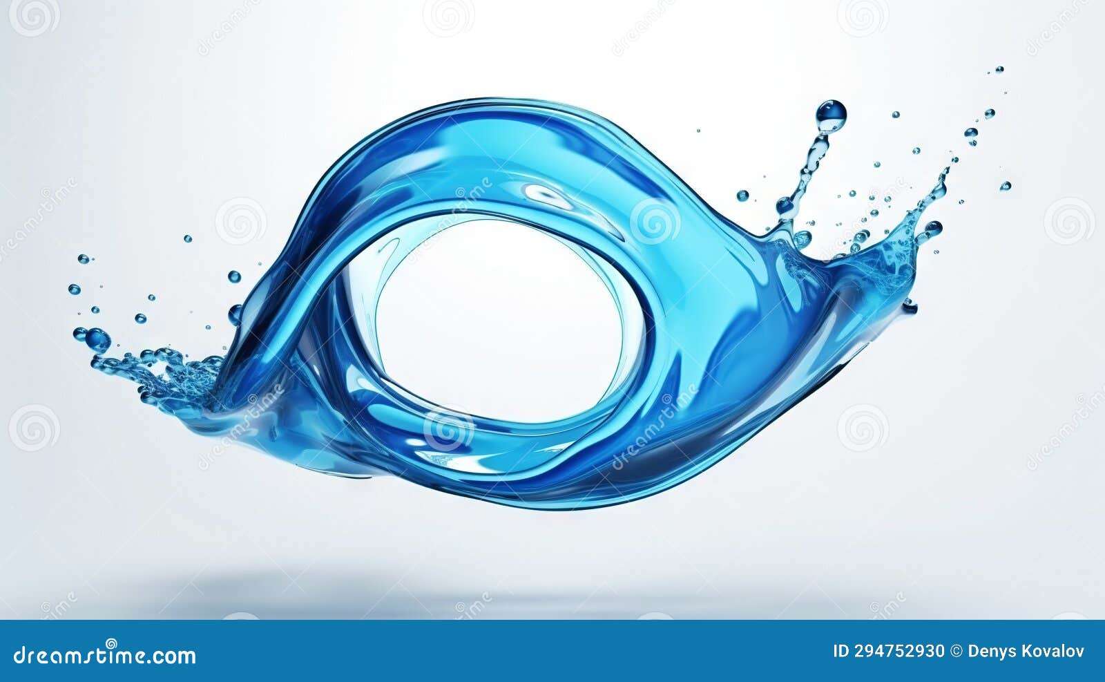 Ultra Realistic Smooth Splash of Circular Blue Water on White ...