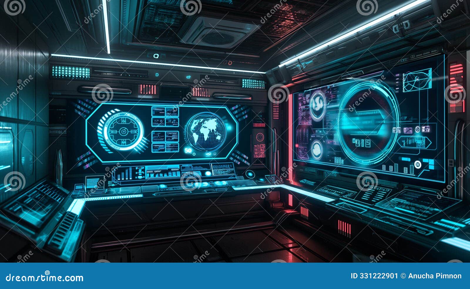 Ultra-sharp Image of a Futuristic Smart Home Interface, Holographic Controls Generative AI ...