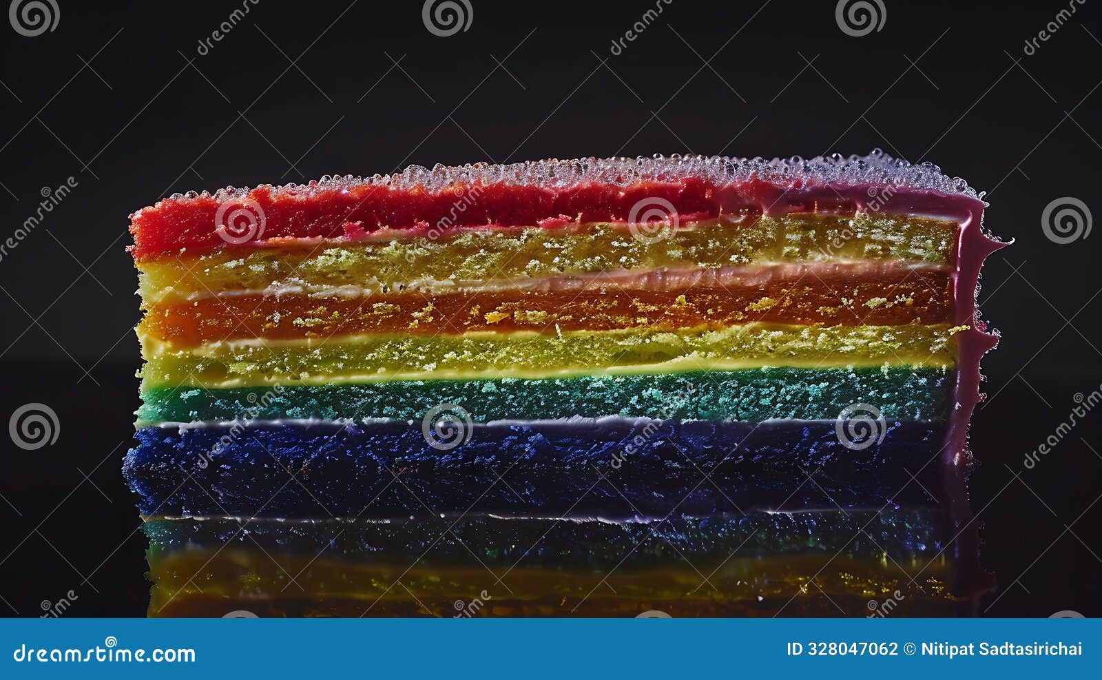 Ultra-sharp Image of a Perfectly Layered Rainbow Cake Slice, Texture ...