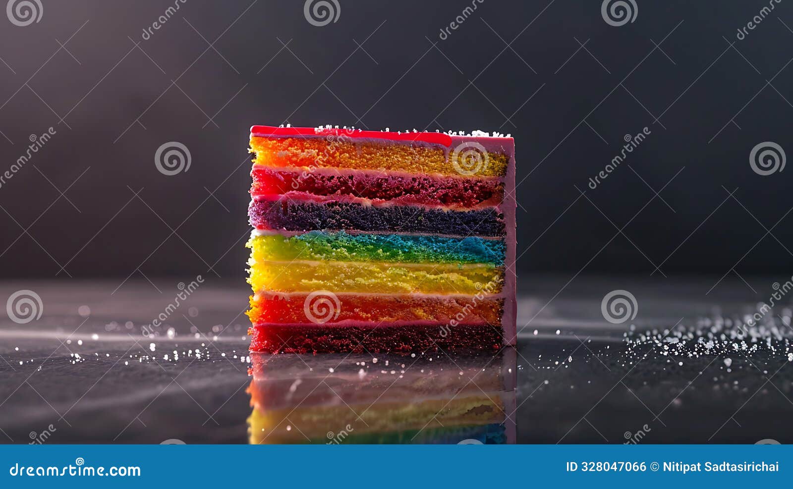 Ultra-sharp Image of a Perfectly Layered Rainbow Cake Slice, Texture ...