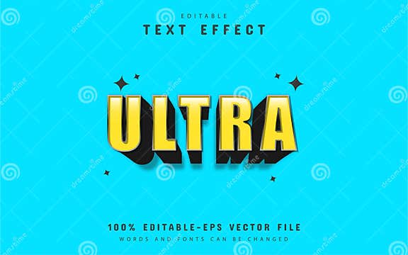 Ultra Text - Cartoon Style Text Effect Stock Vector - Illustration of ...
