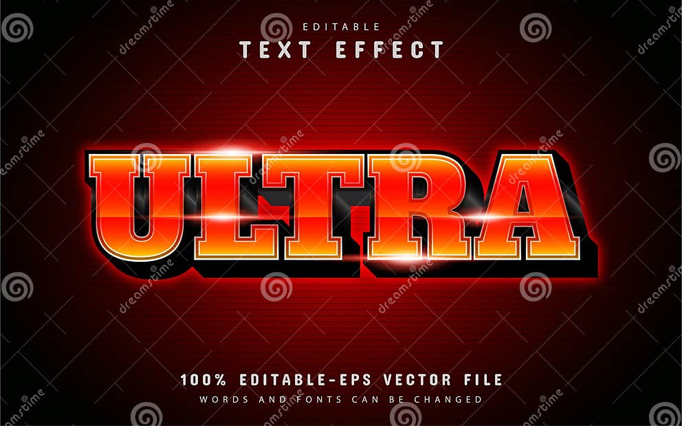 Ultra Text Effect with Gradient Stock Vector - Illustration of frame ...