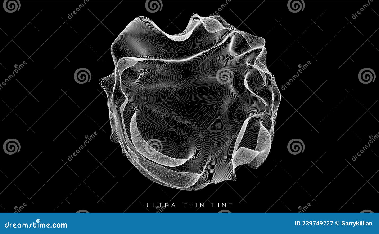 Ultra Thin Line Fluid Geometry. Dynamic Vector Distorted Spheres Stock ...