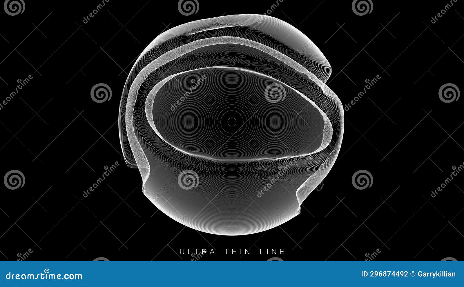 Ultra Thin Line Fluid Geometry. Dynamic Vector Distorted Spheres Stock ...