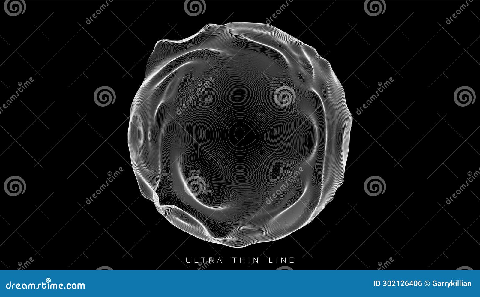 Ultra Thin Line Fluid Geometry. Dynamic Vector Distorted Spheres Stock ...