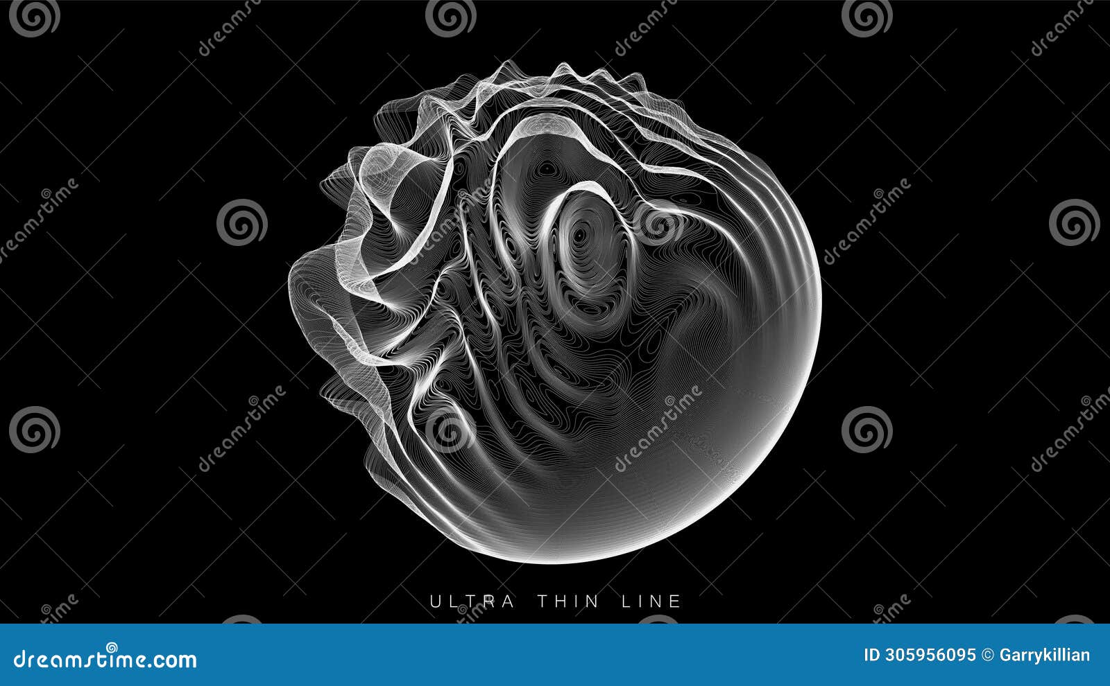 Ultra Thin Line Fluid Geometry. Dynamic Vector Distorted Spheres Stock ...