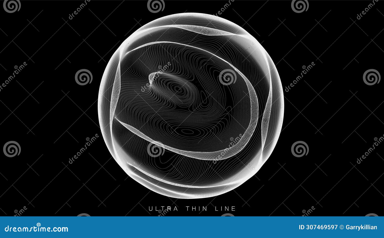 Ultra Thin Line Fluid Geometry. Dynamic Vector Distorted Spheres Stock ...