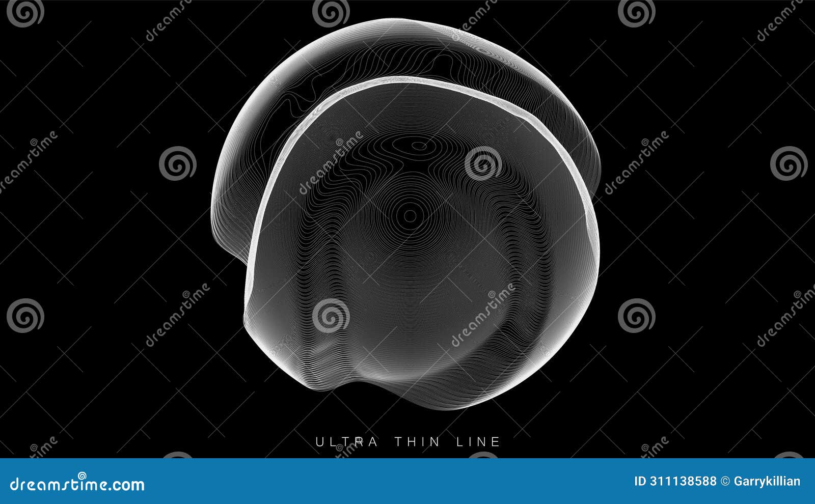 Ultra Thin Line Fluid Geometry. Dynamic Vector Distorted Spheres Stock ...