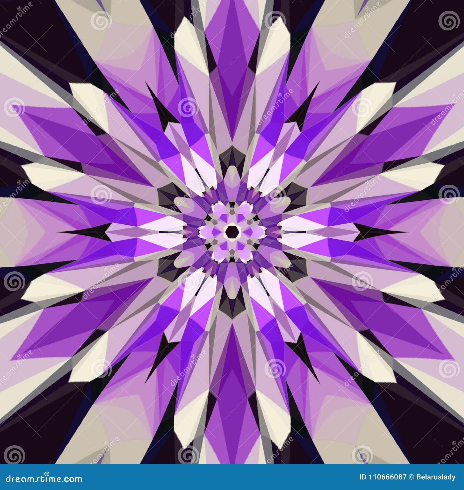 Ultra Violet Color Mosiac Mandala, Effect Flower of Glass Pattern Stock ...