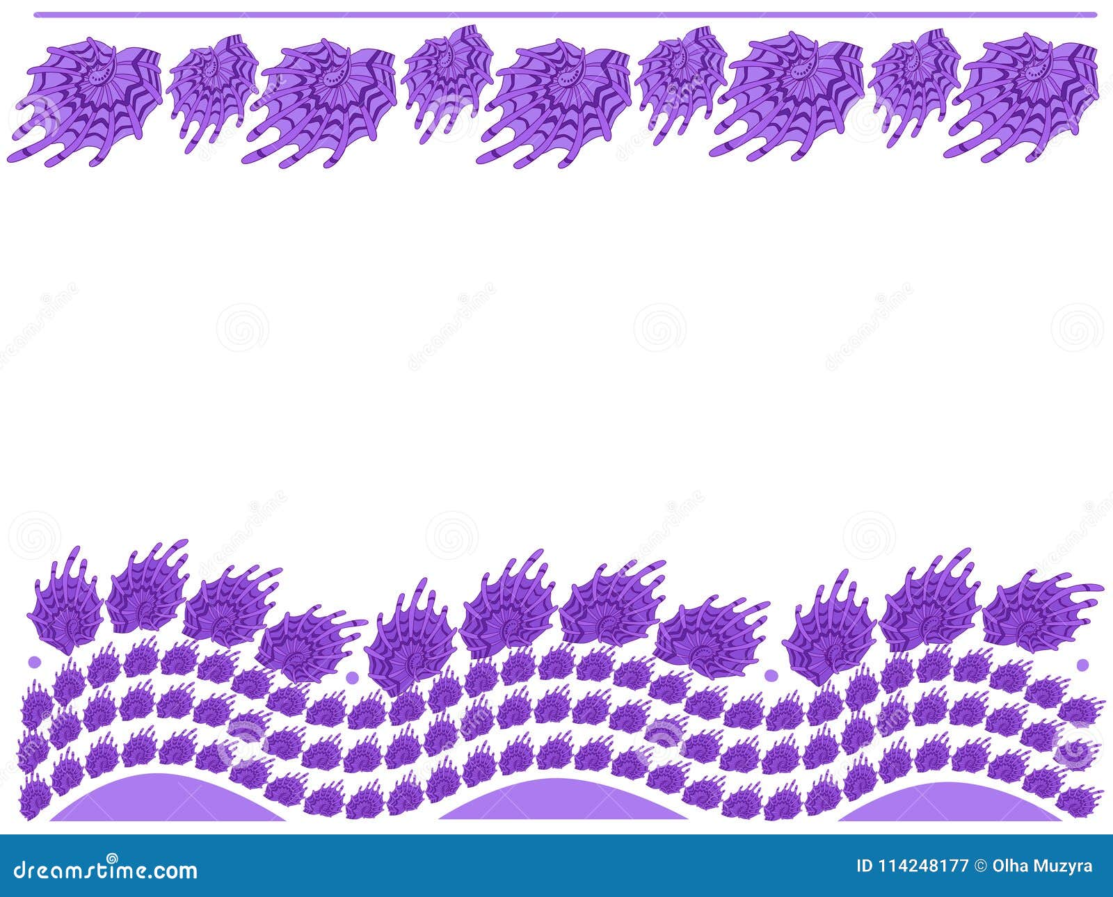 Ultra Violet Frame - Shell Waves Stock Vector - Illustration of page ...