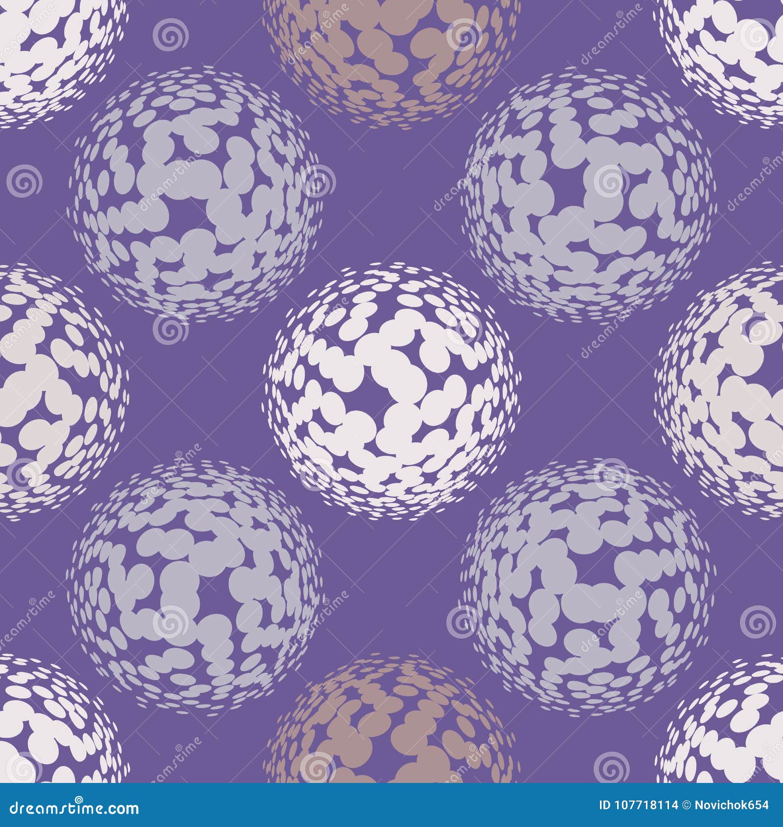 Ultra Violet Halftone Circles Seamless Pattern. Stock Vector ...